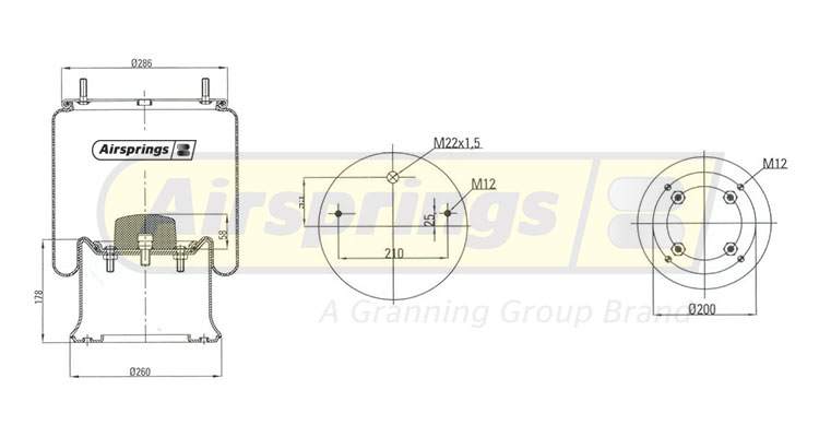 AIRSPRING COMPLETE - SAF / FRUEHAUF / ROR | 3229003100 CF153491 MLF7028