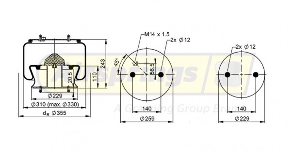 AIRSPRING COMPLETE - SCANIA BUS (FRONT AXLE) | 1440302