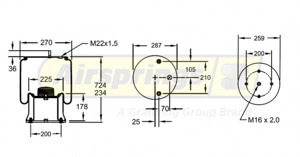 AIRSPRING COMPLETE - SAF (STEEL PISTON) | 3229002800
