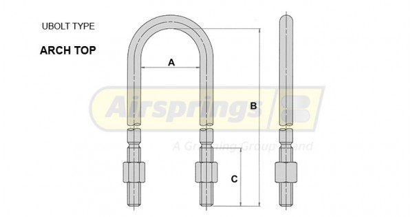 TRAILING ARM U-BOLT - BPW M22 71x280x80 | 0313830074