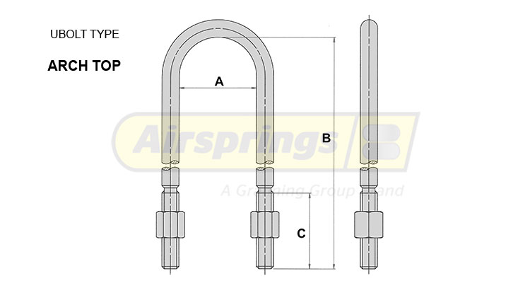 TRAILING ARM U-BOLT - BPW M24 128x300x110 | 0313841194