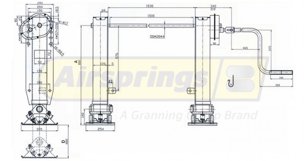 UNIVERSAL LANDING LEG - COMPENSATING FOOT TRAILER