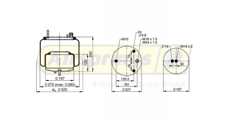 Volvo Complete Airspring 22058739, 21224747 4562NP03. Airsprings.com ...