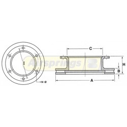 BRAKE DRUM DAF CF XF | 0090498 0275824 1232806